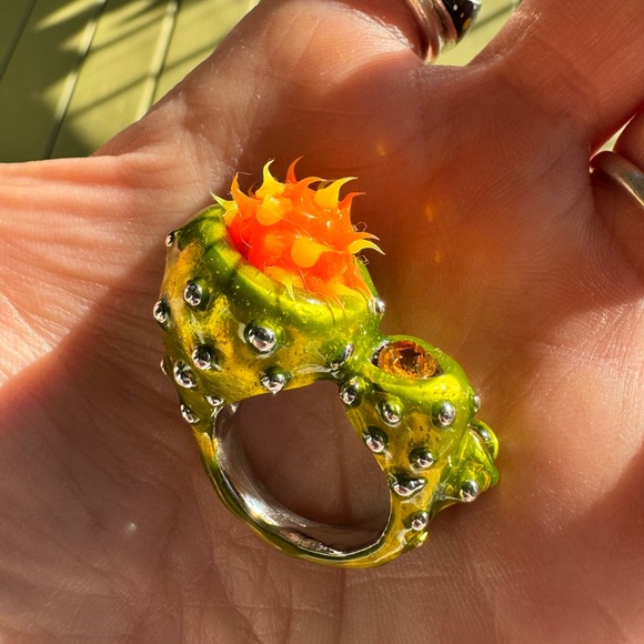 Collina Strada | Jewelry | Collina Strada Green Candy Pod Ring | Poshmark